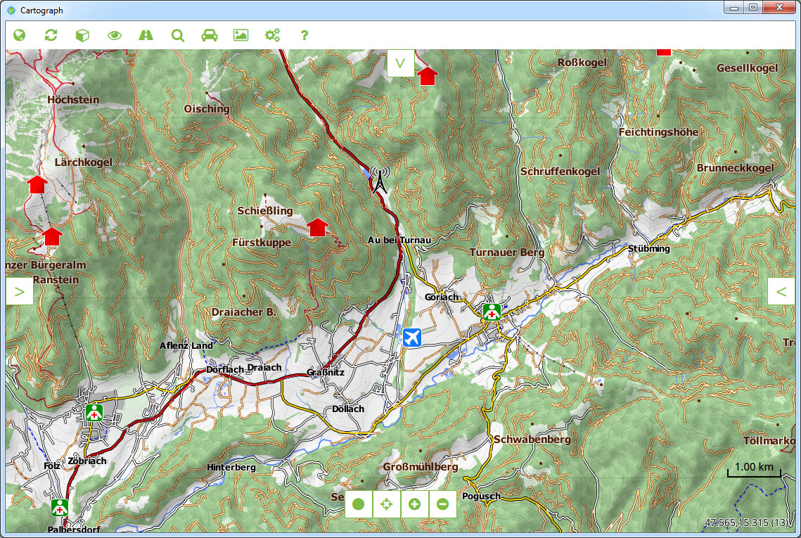 Cartograph online and offline map viewer